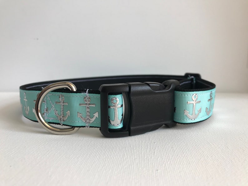 Aqua Anchor Dog Collar Pet Collar Leash Adjustable - Etsy