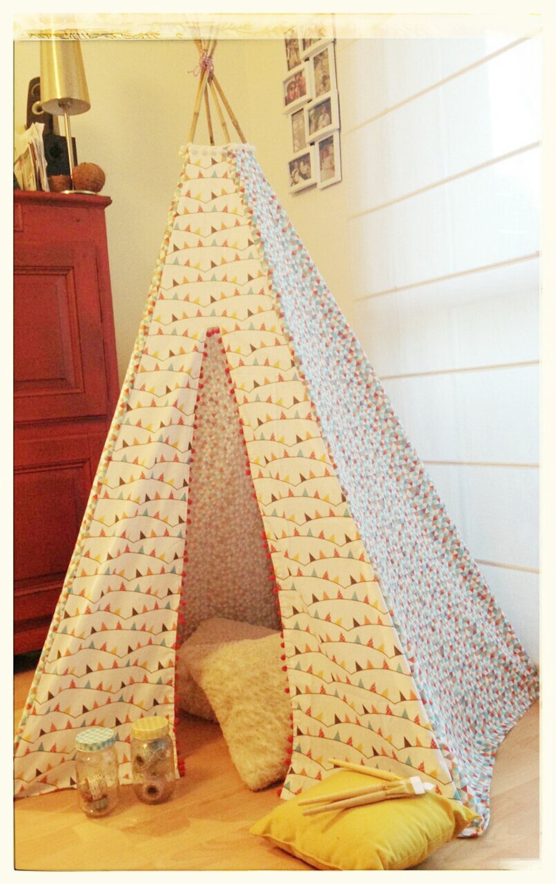 Nomadic Tipi jade. Personalized Kids Teepee. Hut. Decorative Object ...