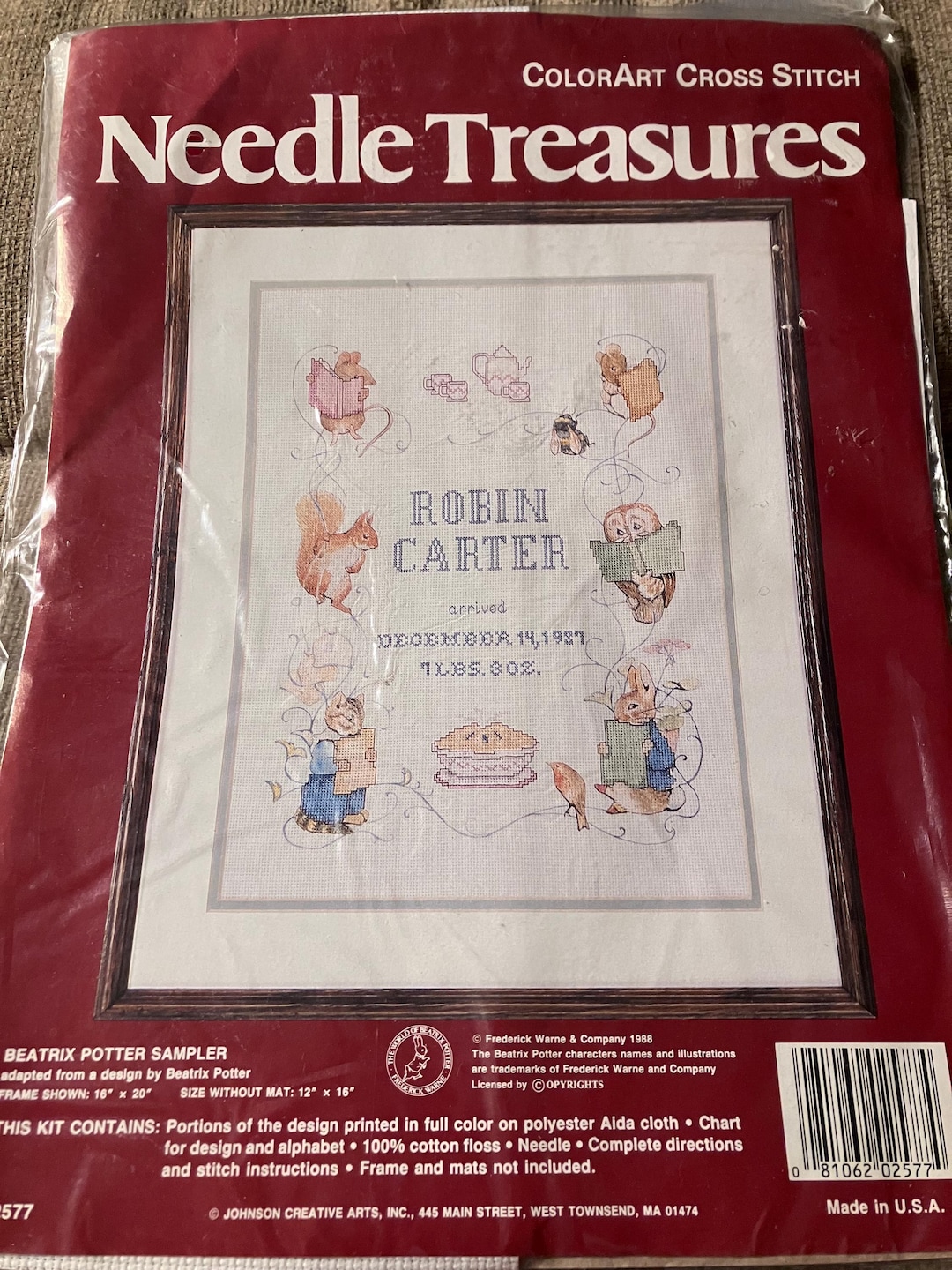 Tales of Peter Rabbit & Friends Cross Stitch Birth Record Sampler Kit ...