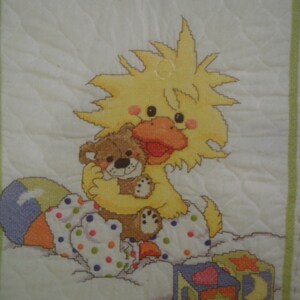 Suzy's Zoo Witzy Duck With His Toys and Teddy Bear/ Cross Stitch Quilt ...
