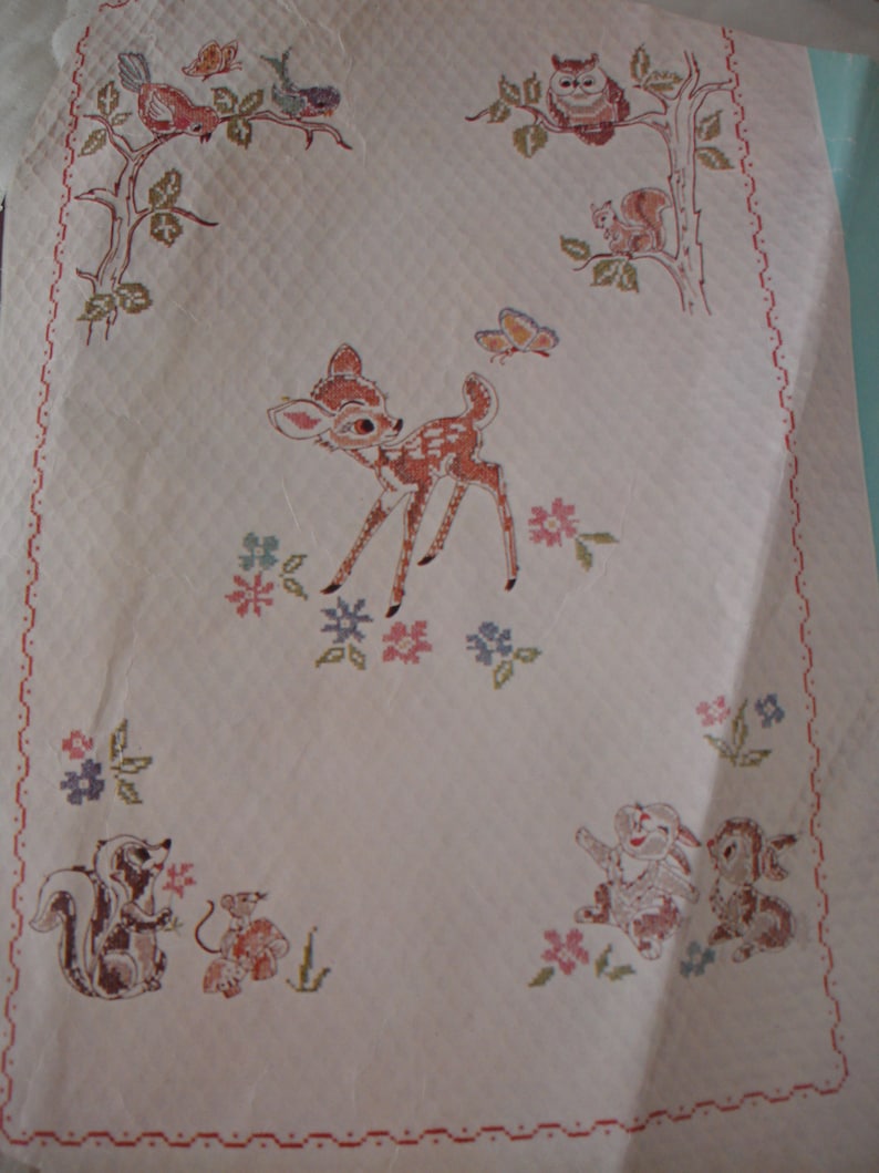 Bambi & Friends by Walt Disney Studios/ Cross Stitch Quilt Kit/ 40x60 ...