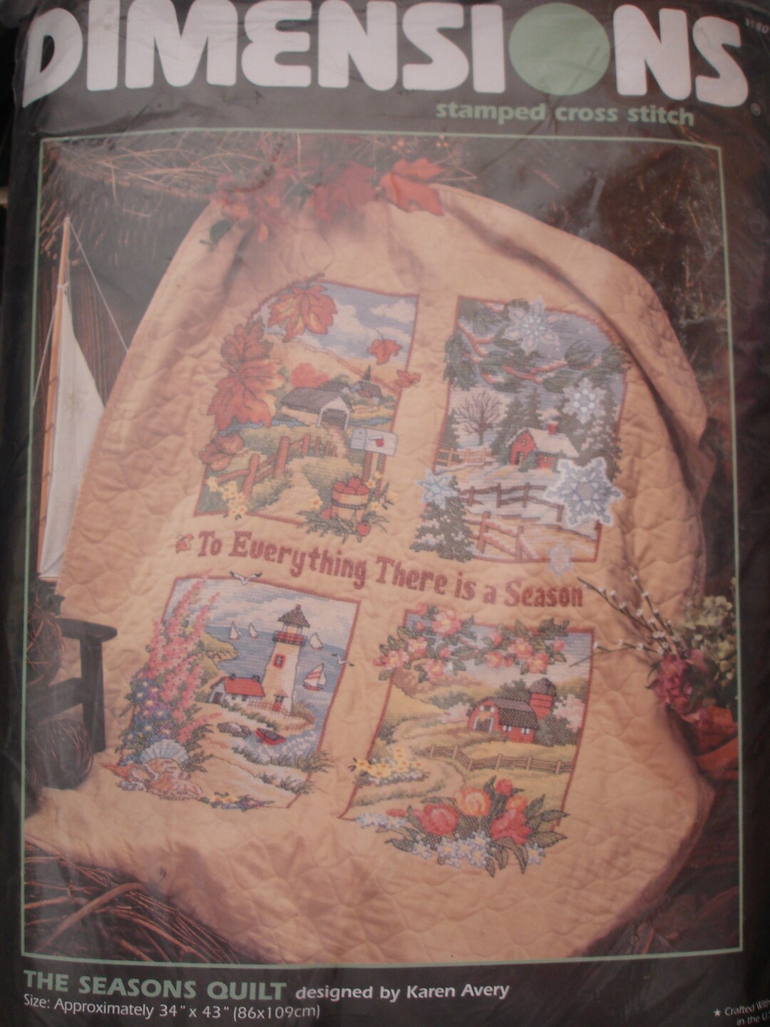 Four Seasons: Fall is Harvest Time, Winter Cabin in the Snow, Spring ...