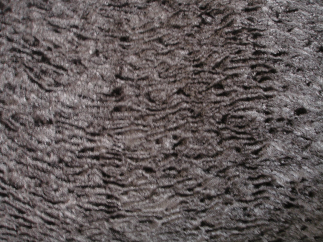 Faux Animal Fur Fabric/ Embossed to Look Like Mink in Black to Silver ...