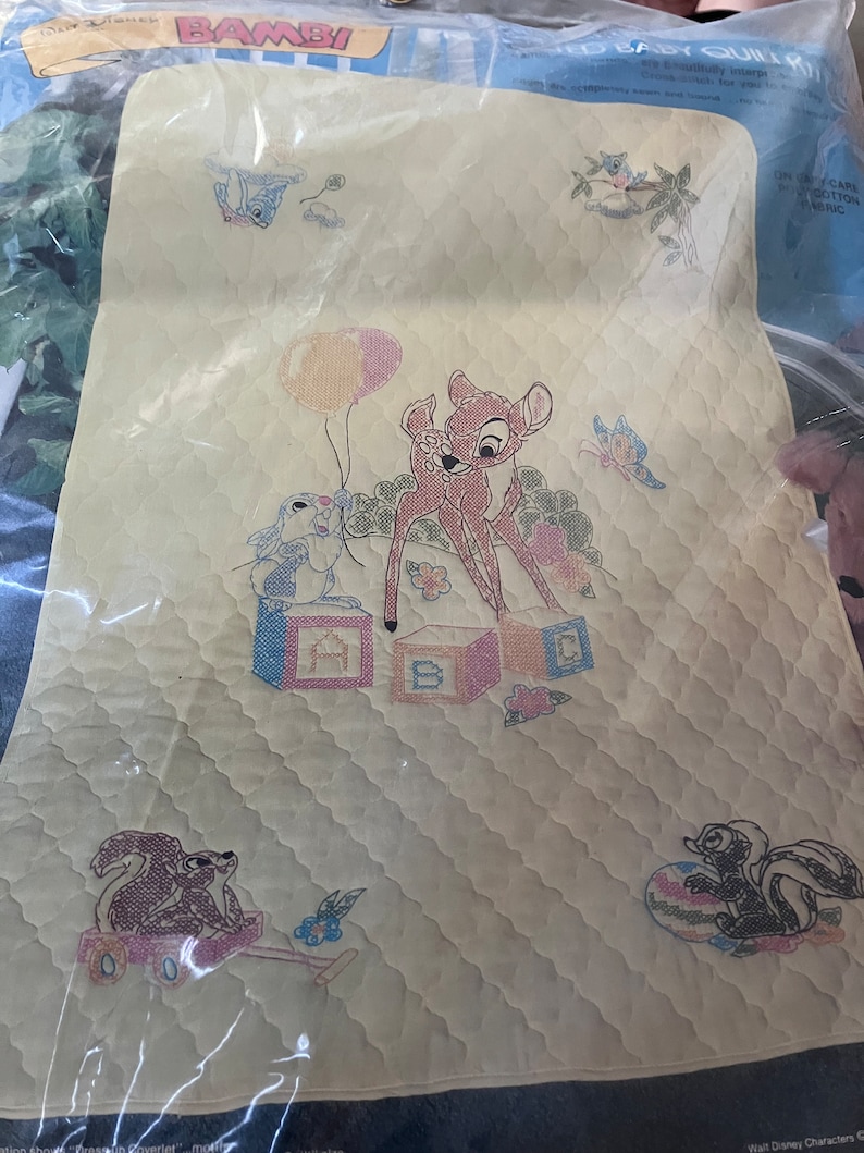 Bambi & Friends From Walt Disney Studio Super RARE Cross Stitch Quilt ...