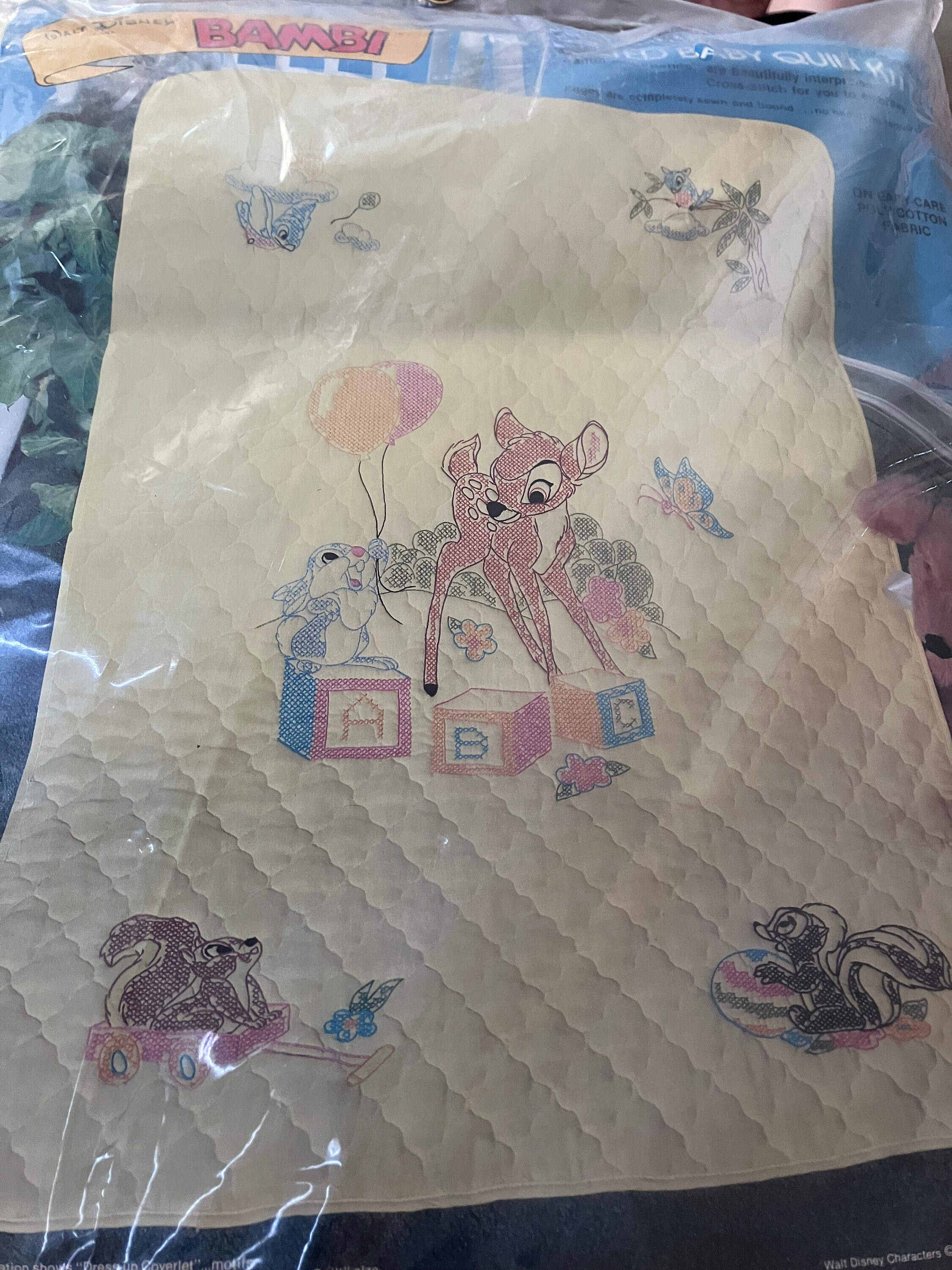 Bambi & Friends From Walt Disney Studio Super RARE Cross Stitch Quilt ...