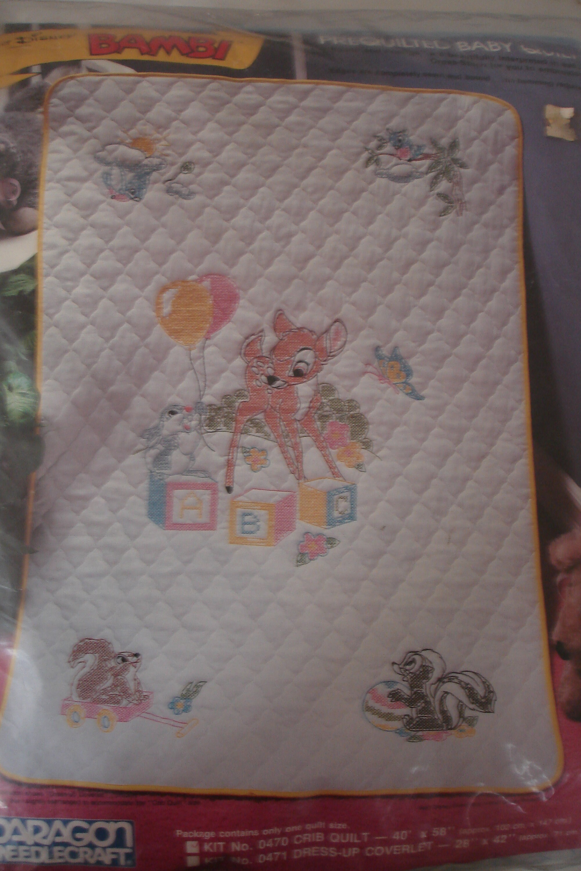 Walt Disney Studios Bambi & Friends Cross Stitch Quilt Kit/ Measures 40x58 by Paragon Kit 0470 ...