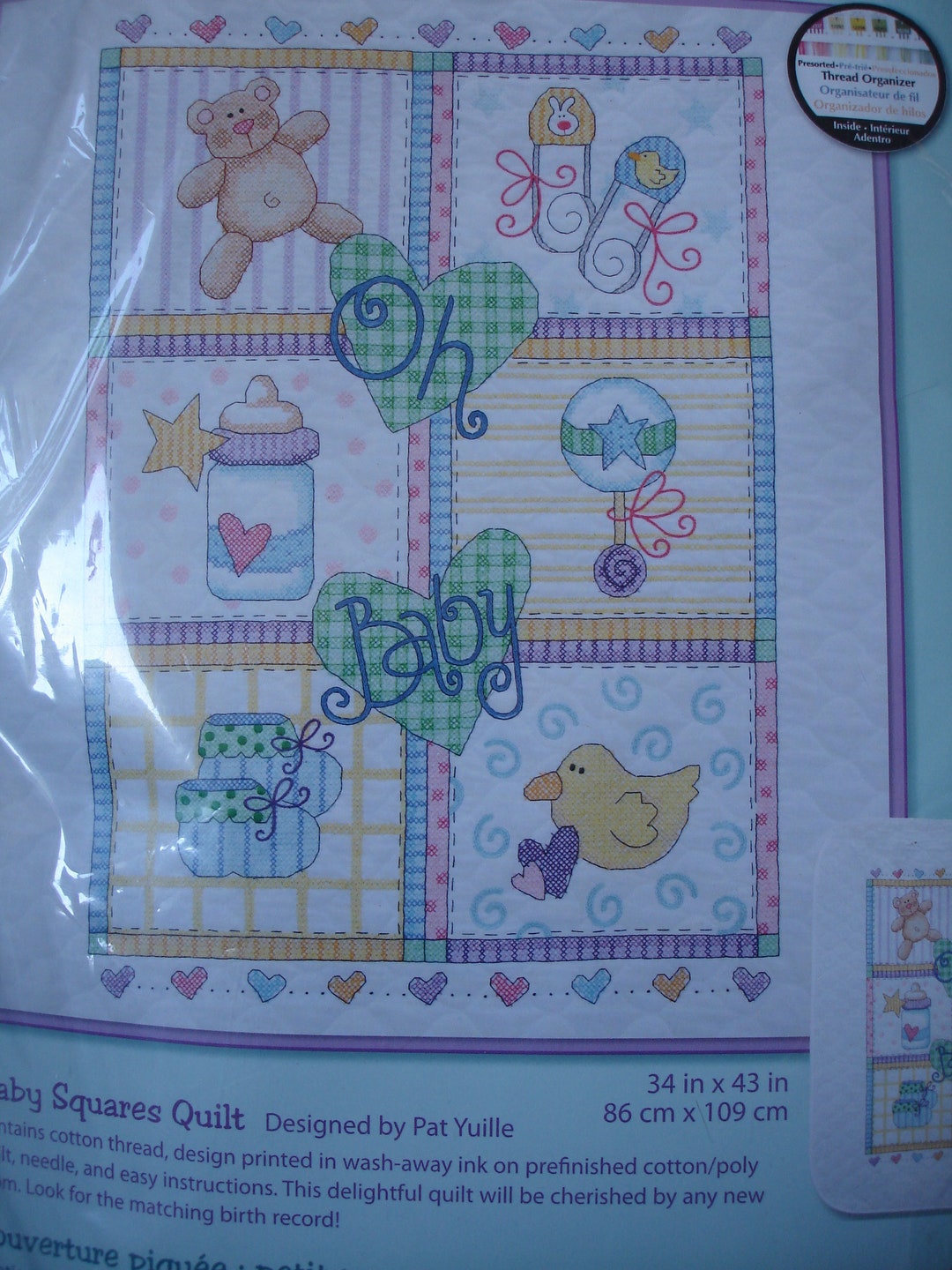 Oh Baby With Booties, Rattle, Safety Pin, Teddy Bear, Duck and Bottle ...