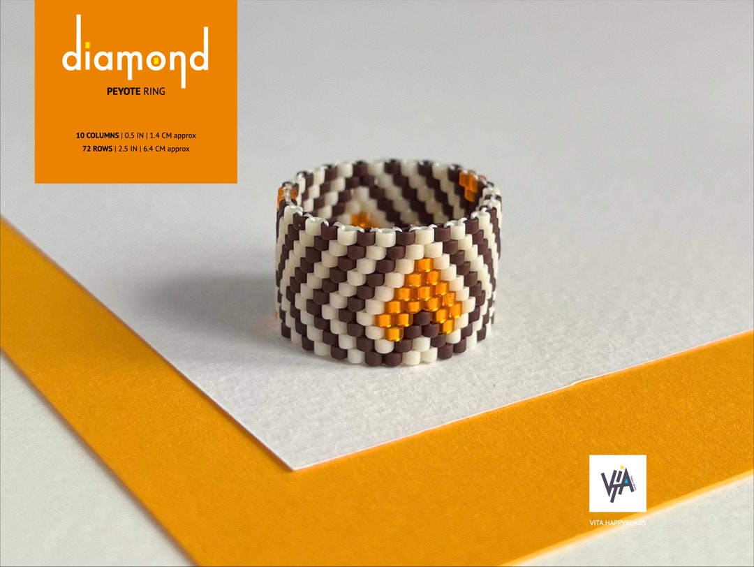 Peyote Ring Pattern, Miyuki Delica Pattern, Miyuki Beads Chart, Peyote ...