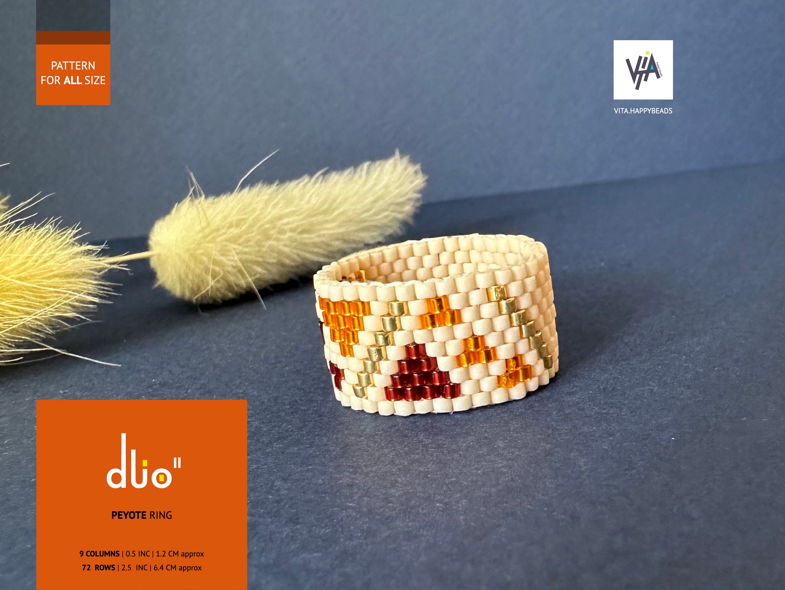 Peyote Stitch Ring Pattern, Odd Count Peyote Patterns, Instant Download ...