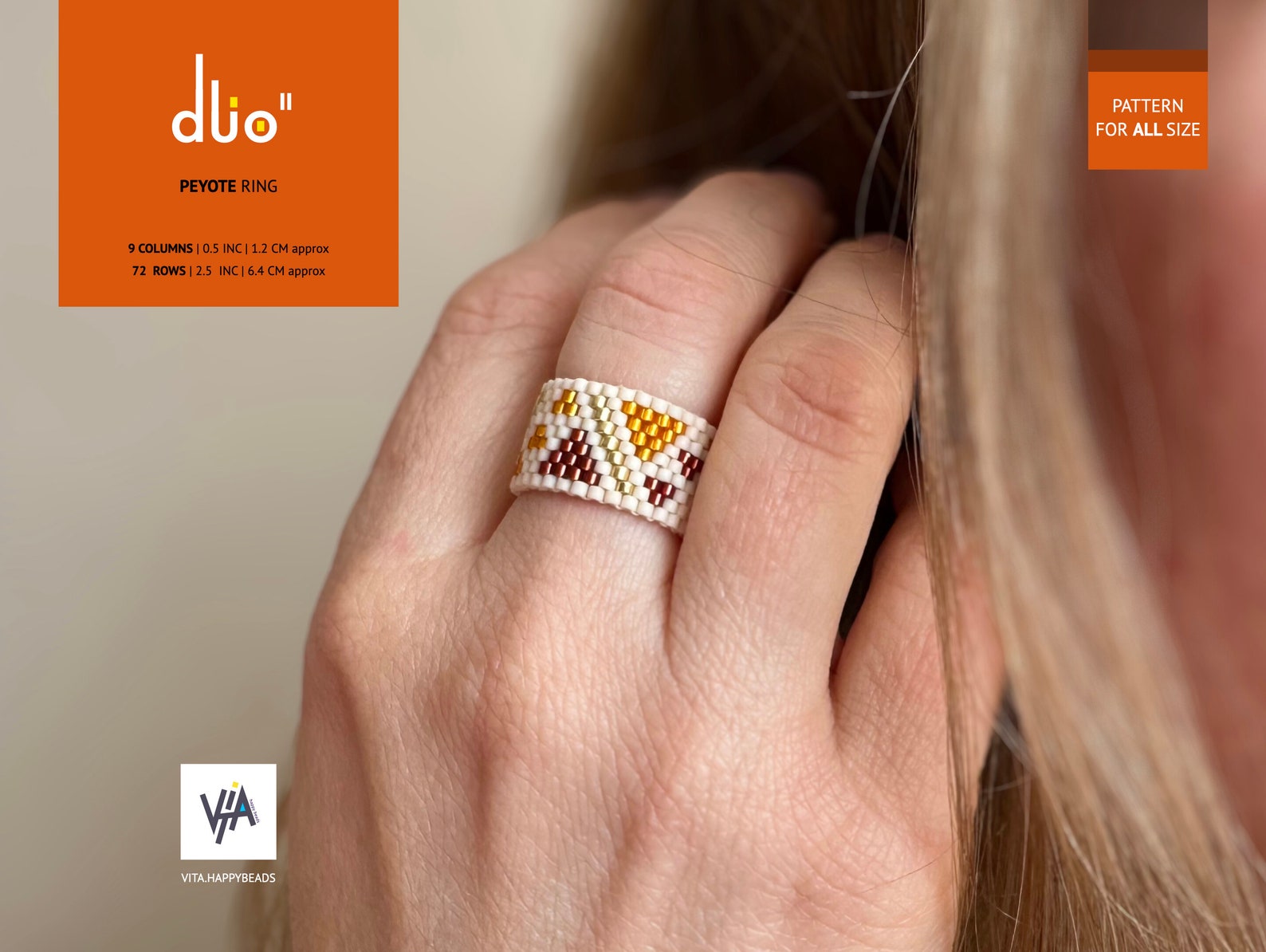 Peyote Stitch Ring Pattern, Odd Count Peyote Patterns, Instant Download ...