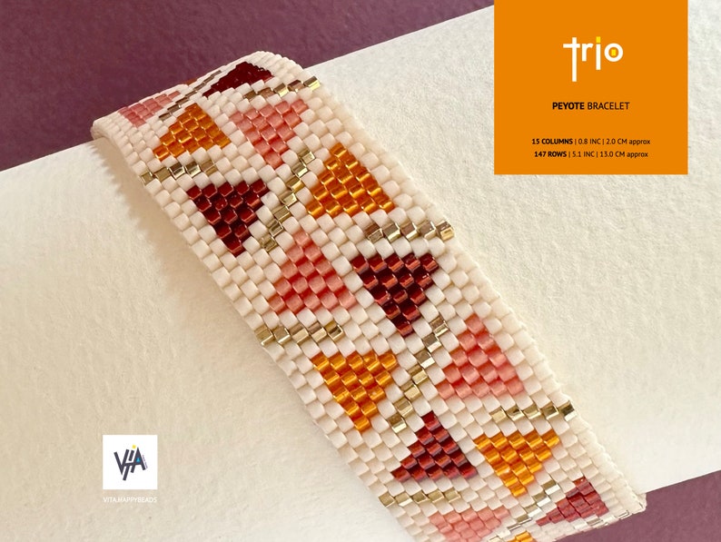 Peyote Beaded Pattern, Bracelet Odd Count Stitch Peyote, Delica Beads ...