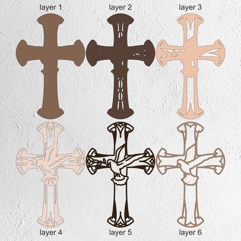 Layered Cross SVG — Christian Wall Decor, Religious Laser Cut File ...