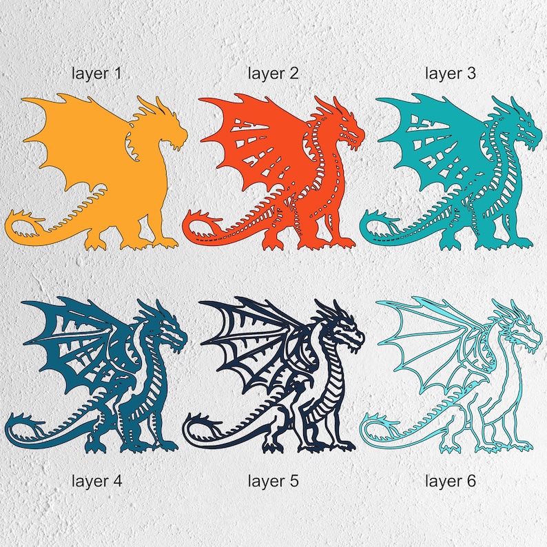 3D Layered Dragon SVG File: Laser Cut Papercut Design (digital Download ...
