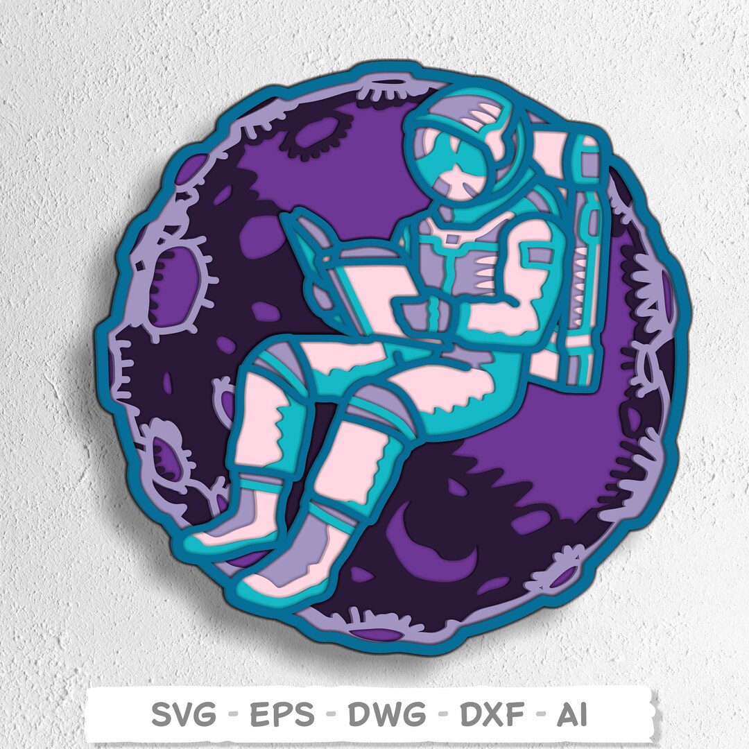 Astronaut 3D Multilayer SVG. Astronaut Mandala Laser Cut Home Decor ...