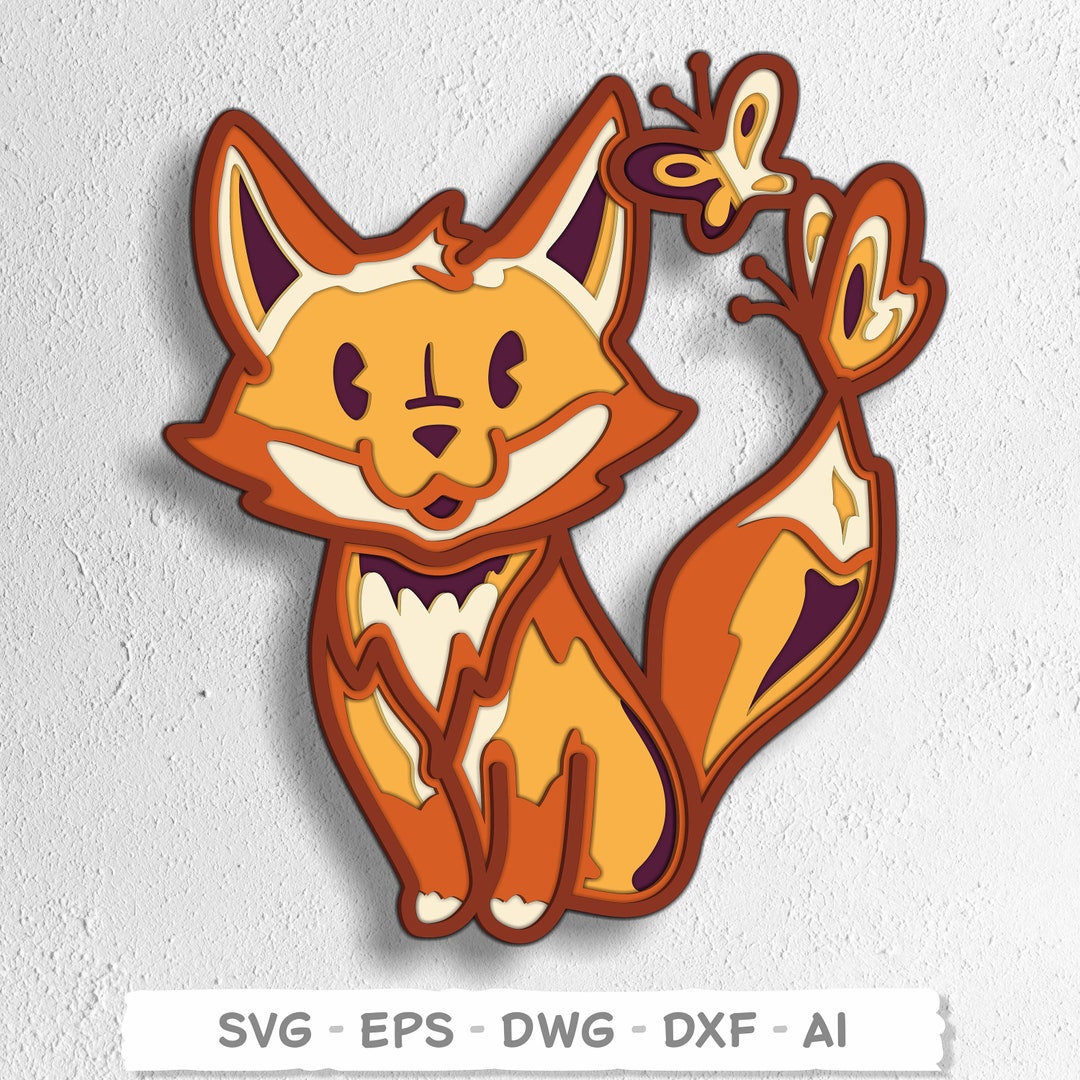 Fox 3D Multilayer SVG. Funny Fox Laser Cut Home Decor. Funny Fox SVG ...