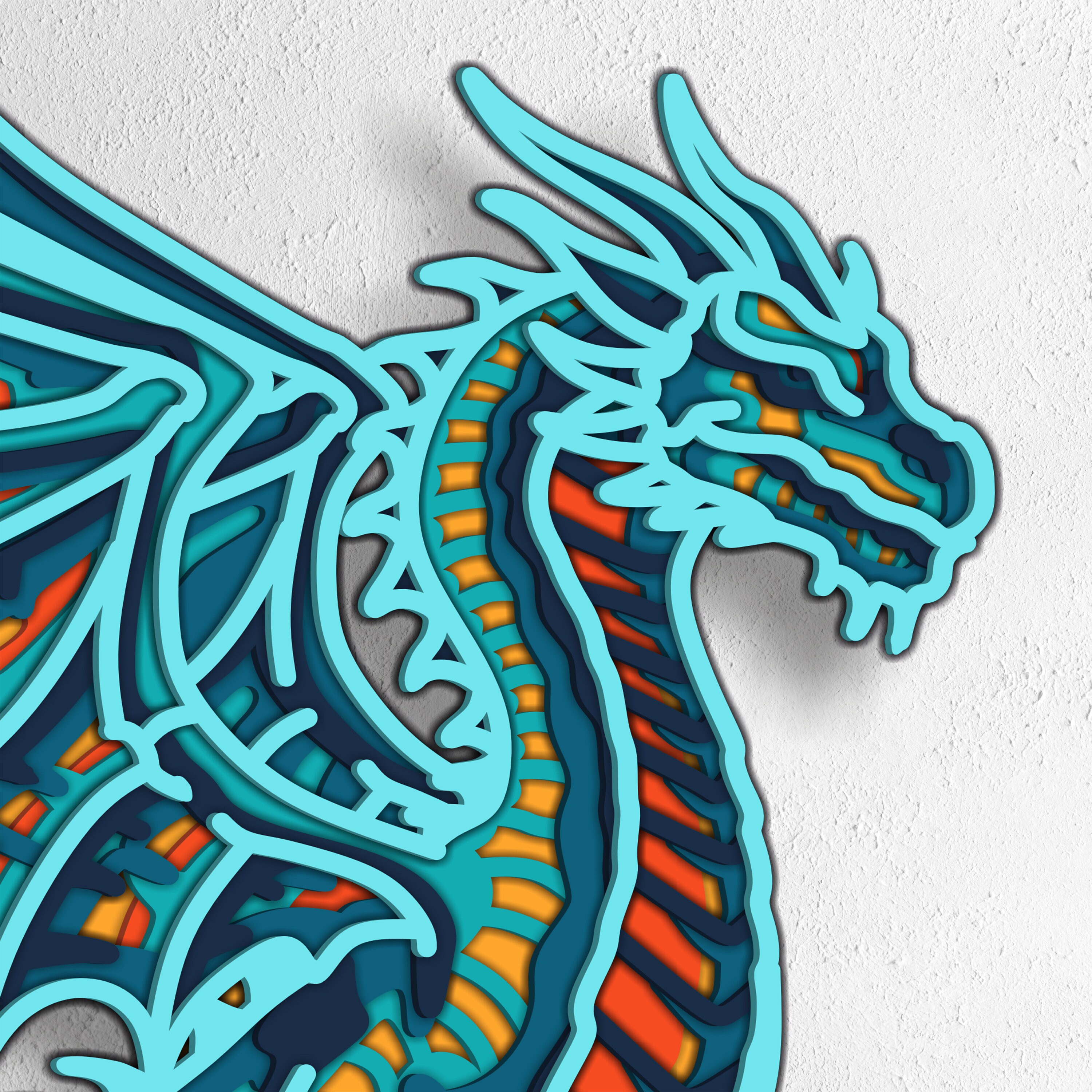 3D Layered Dragon SVG File: Laser Cut Papercut Design (digital Download ...