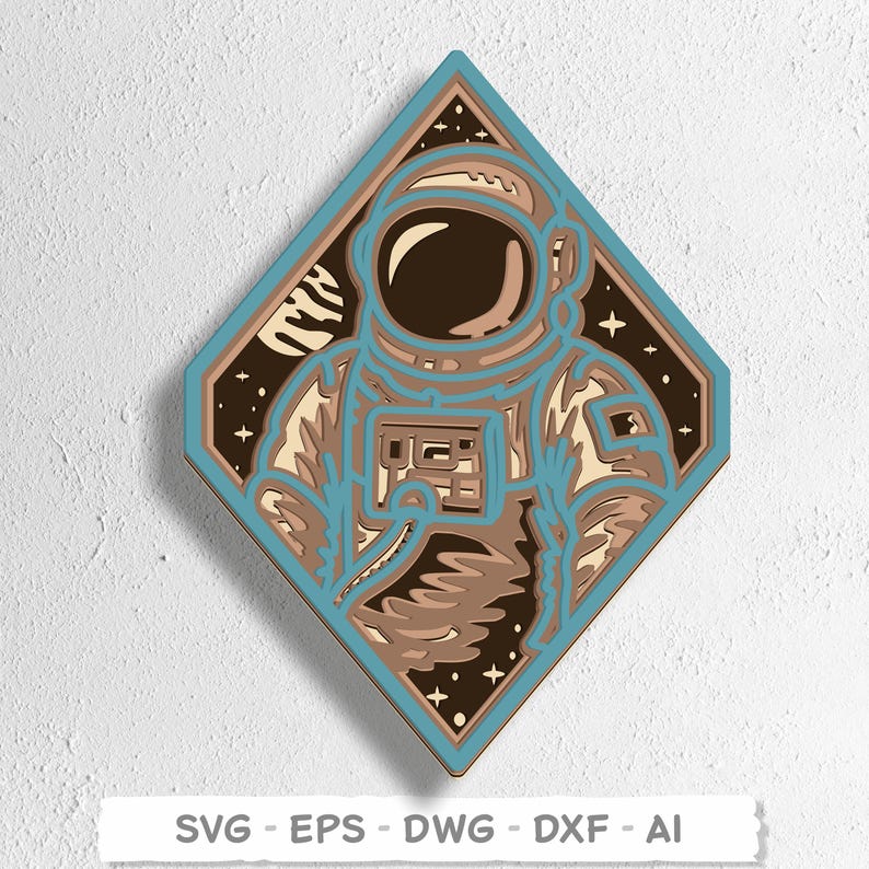 Astronaut 3D Mandala SVG Layered | Space Laser Cut File | Cosmic Cricut Design | Astronaut Wall ...