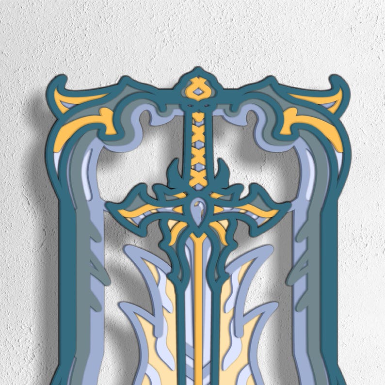 3D Fantasy Sword Mandala SVG: Laser Cut File for Cricut & Glowforge ...