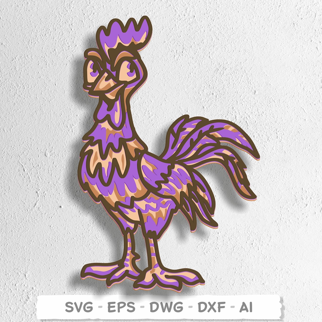 Rooster 3D Multilayer SVG. Rooster Laser Cut Home Decor. Rooster SVG ...