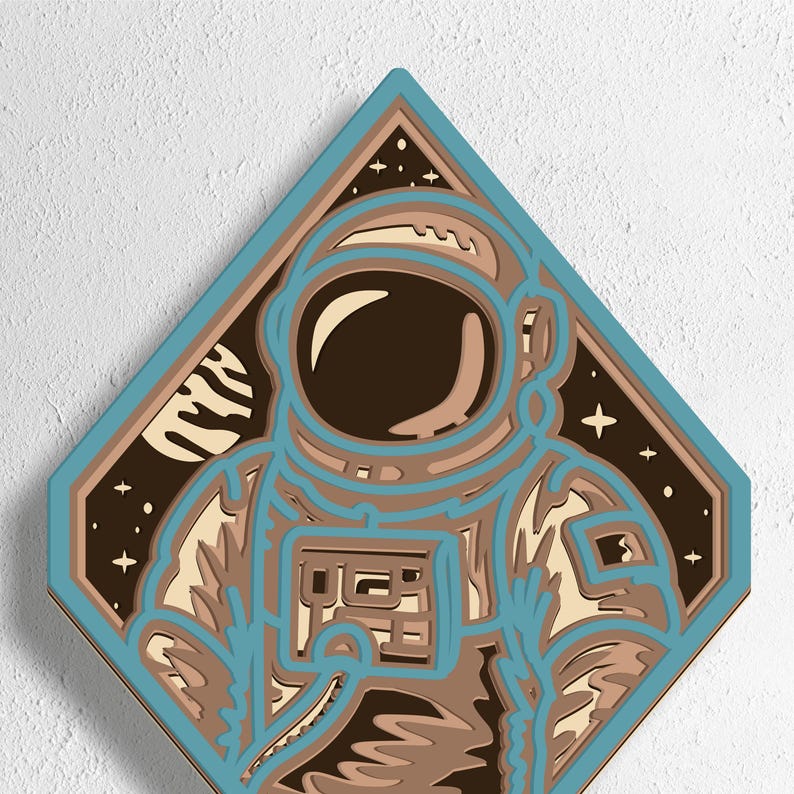 Astronaut 3D Mandala SVG Layered | Space Laser Cut File | Cosmic Cricut Design | Astronaut Wall ...