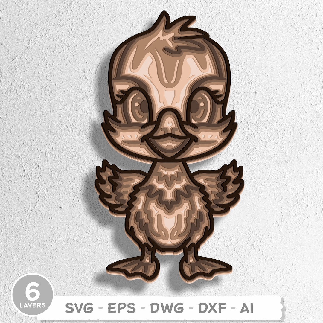 Layered Duck SVG | Cute Duckling Wooden Art | 6 Layer Duck SVG for ...