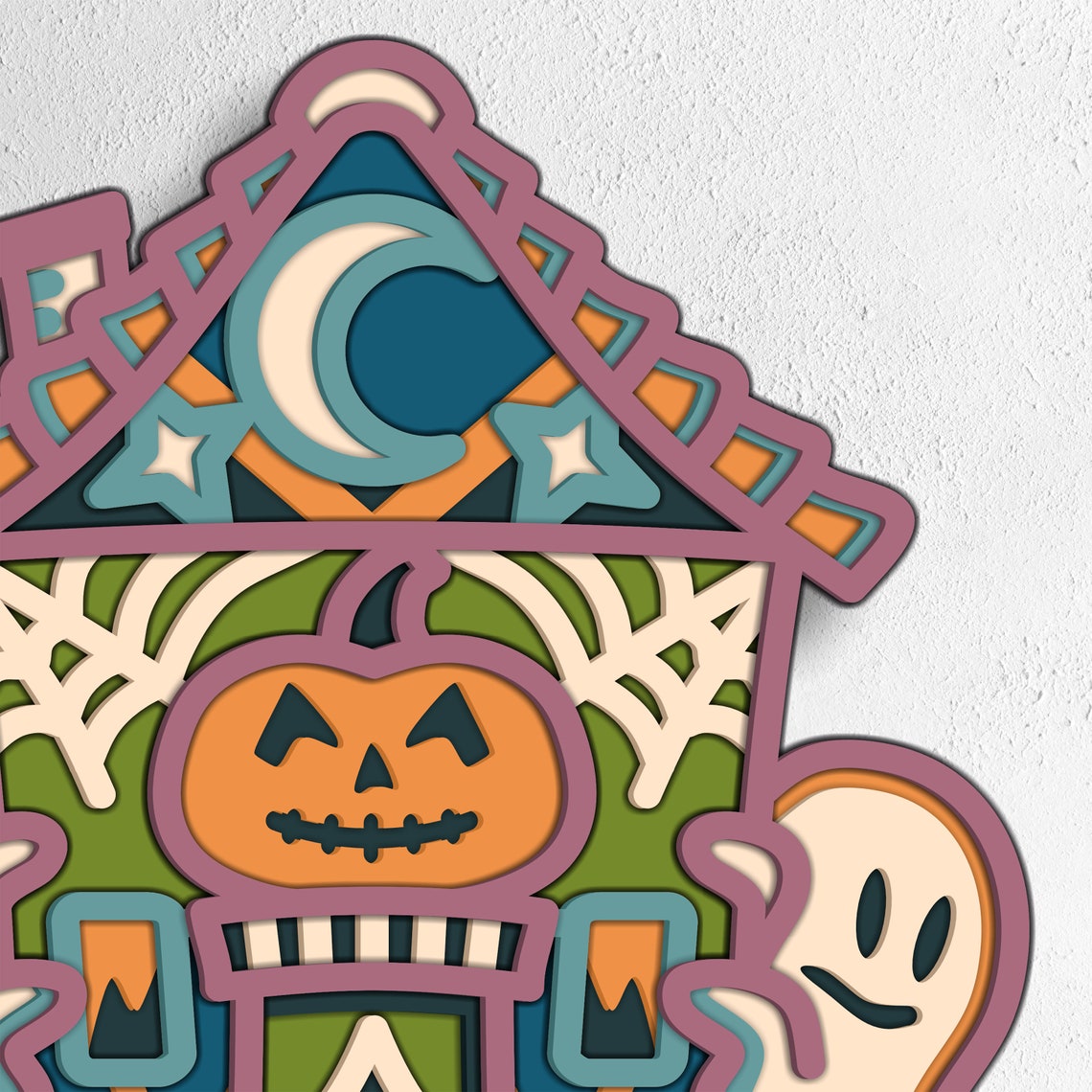 Halloween House 3D Multilayer SVG. Halloween House Laser Cut Home Decor ...