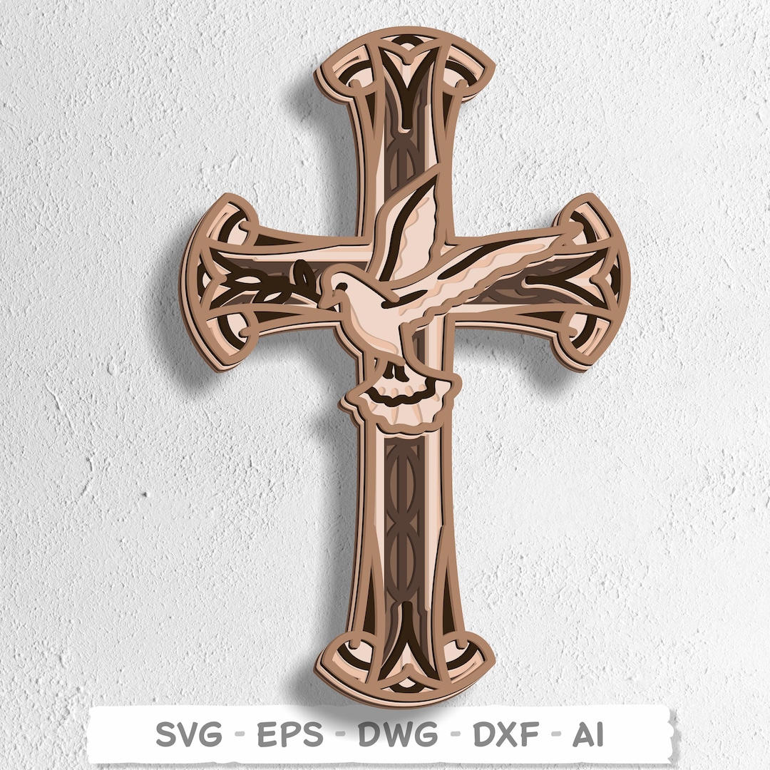 Layered Cross SVG — Christian Wall Decor, Religious Laser Cut File ...