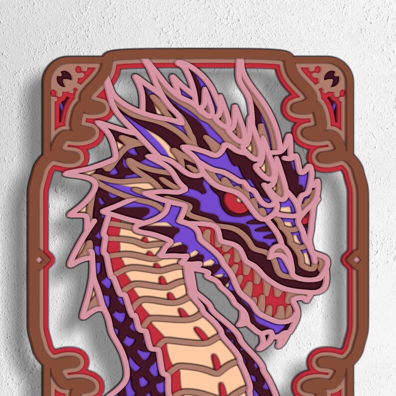 Dragon 3D Multilayer SVG. Dragon Laser Cut Home Decor. Dragon SVG ...