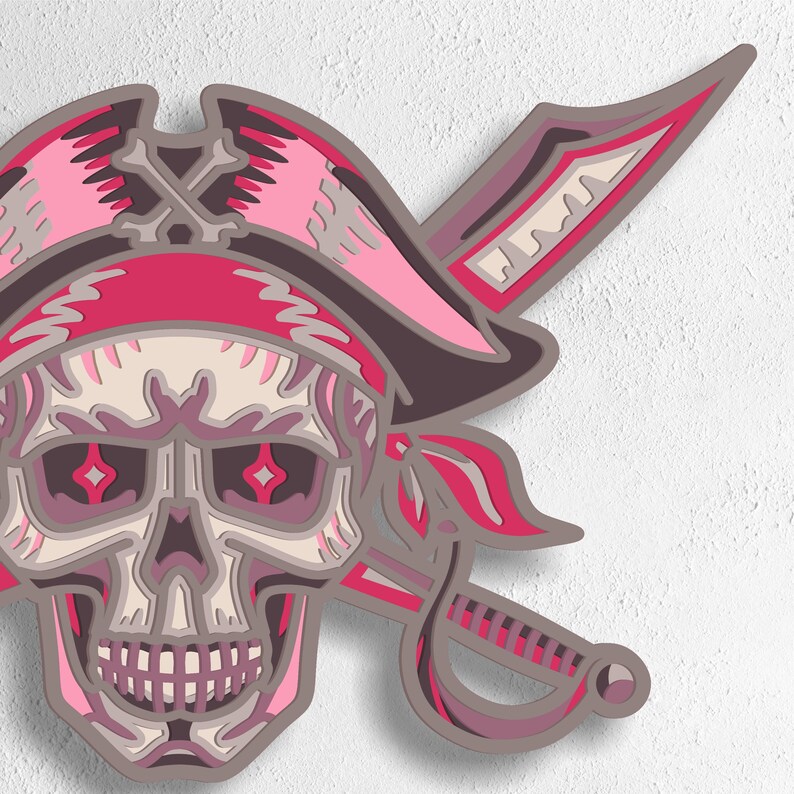 Pirate Skull Mandala 3D Layered SVG: Laser Cut Home Decor (digital ...