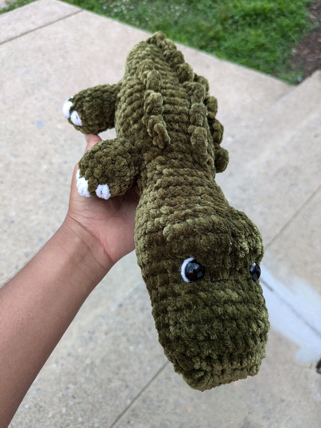Crochet Plush Alligator Plush Crocodile Handmade Stuffed Animal ...