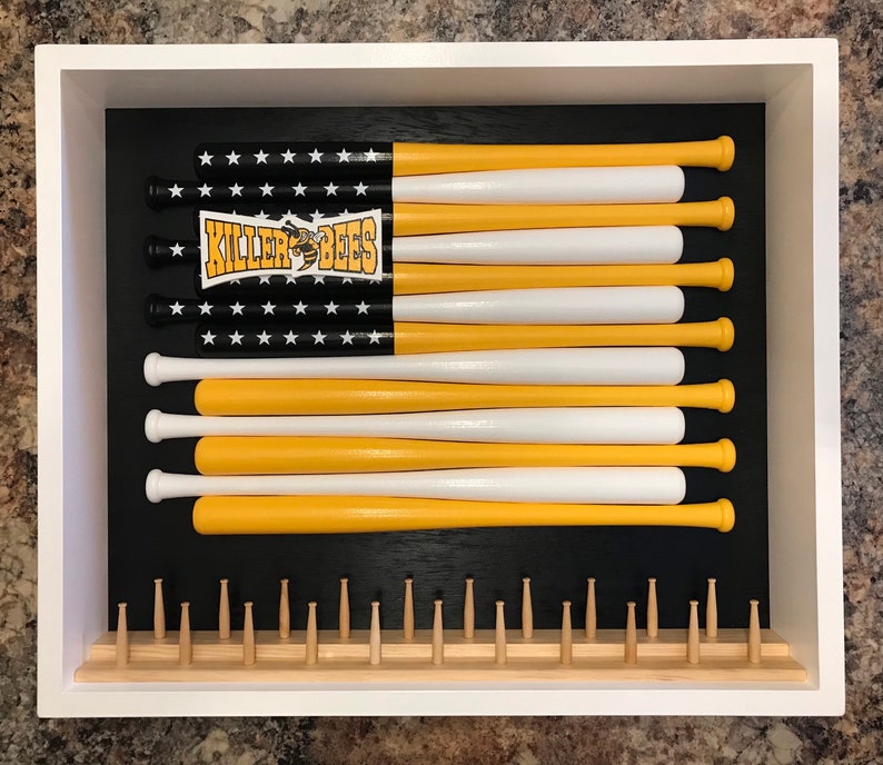 Custom Logo Baseball Bat Flag Ring Display | Etsy