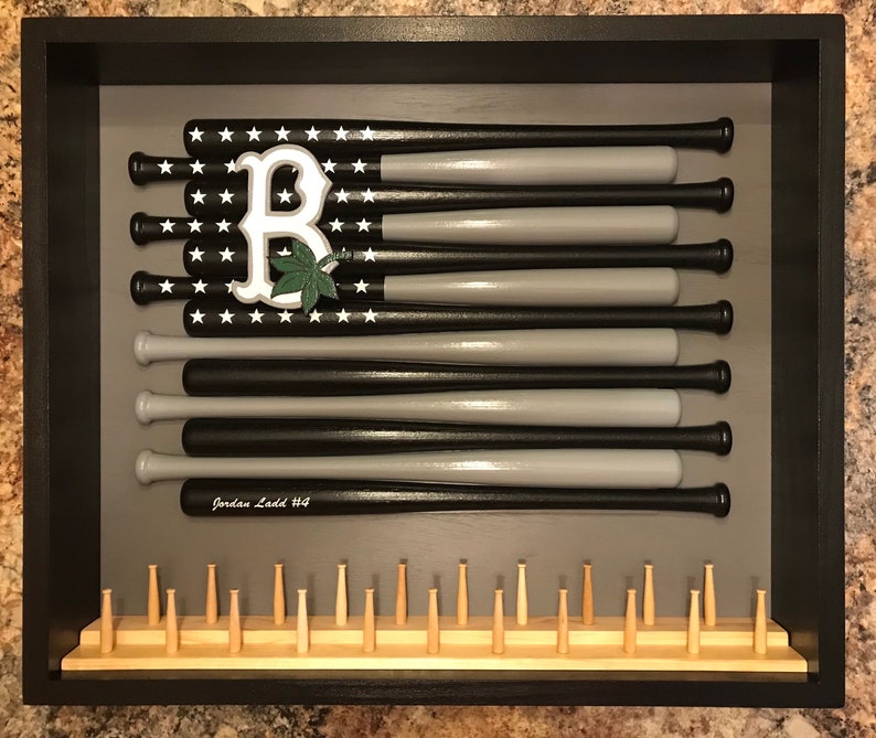 Custom Logo Baseball Bat Flag Ring Display | Etsy