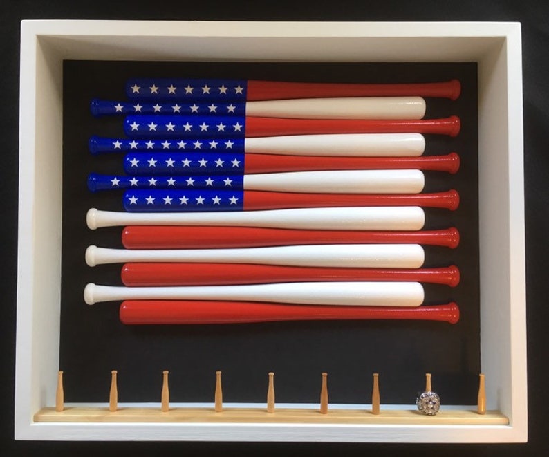 Custom Logo Baseball Bat Flag Ring Display | Etsy
