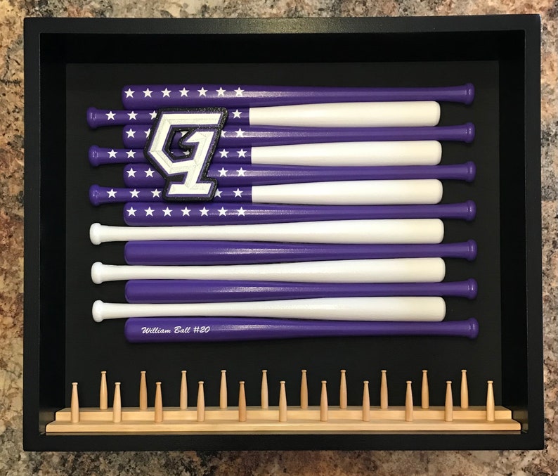Custom Logo Baseball Bat Flag Ring Display | Etsy