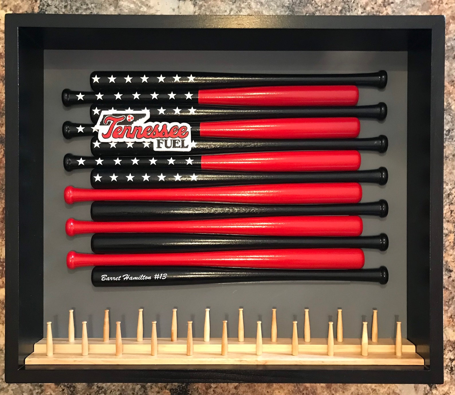 Custom Logo Baseball Bat Flag Ring Display | Etsy