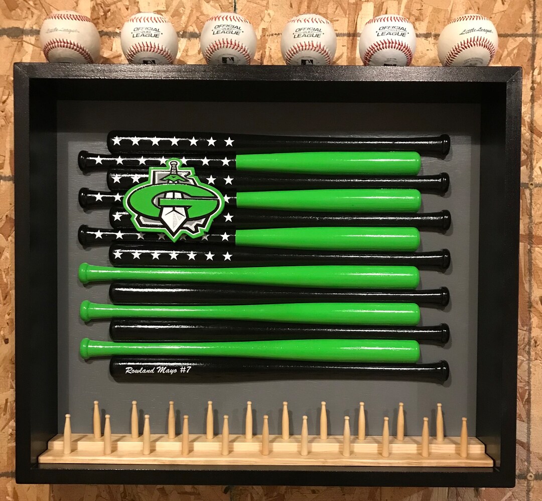 Custom Logo Baseball Bat Ring Display (with Baseball Holders) - Etsy