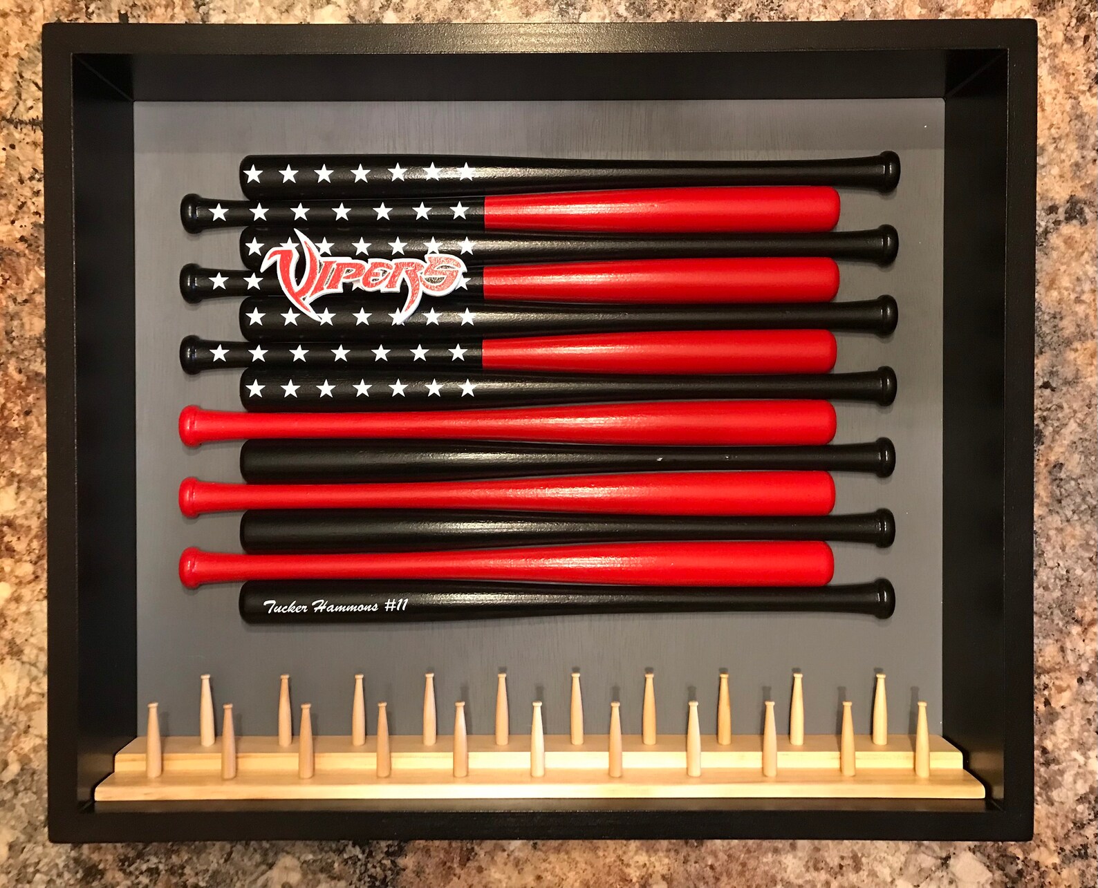 Custom Logo Baseball Bat Flag Ring Display | Etsy