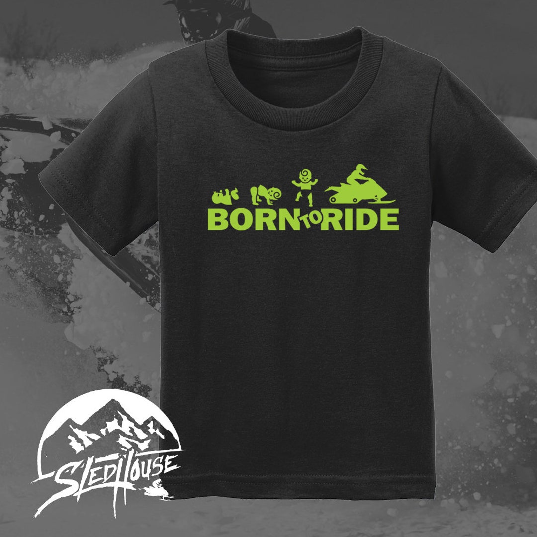 Kids Born to Ride Shirt, Snowmobile Shirt, Sled Shirt, Winter Sports ...