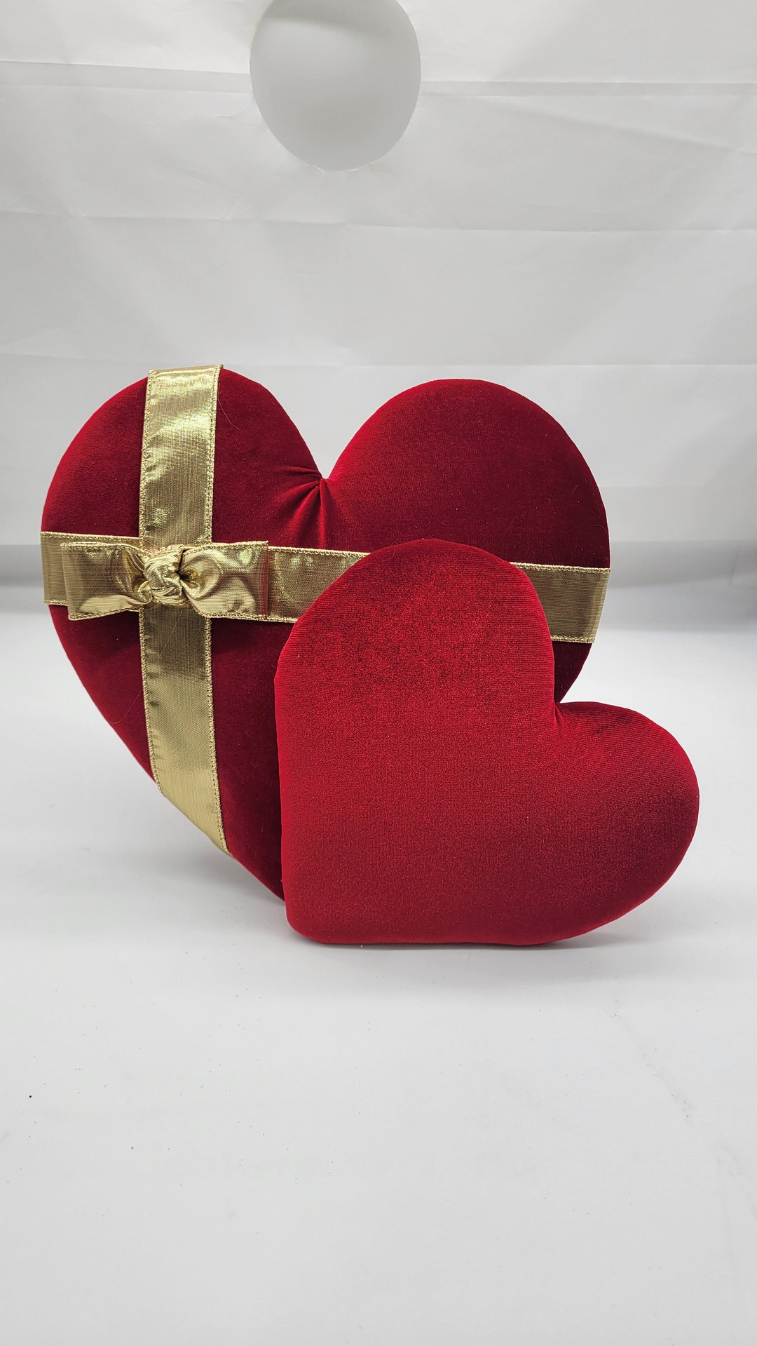 2 Piece Red Velvet Heart Set, 12x12 Inch and 9x8 Inch Red Velvet Hearts ...