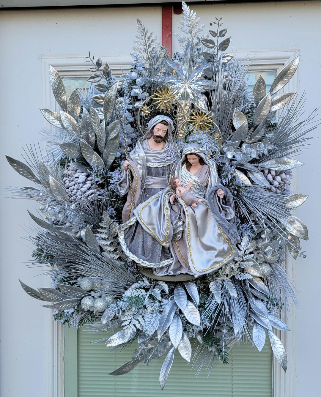 Nativity Wreath, Christian Wreath, Jesus Christmas Wreath Designer ...