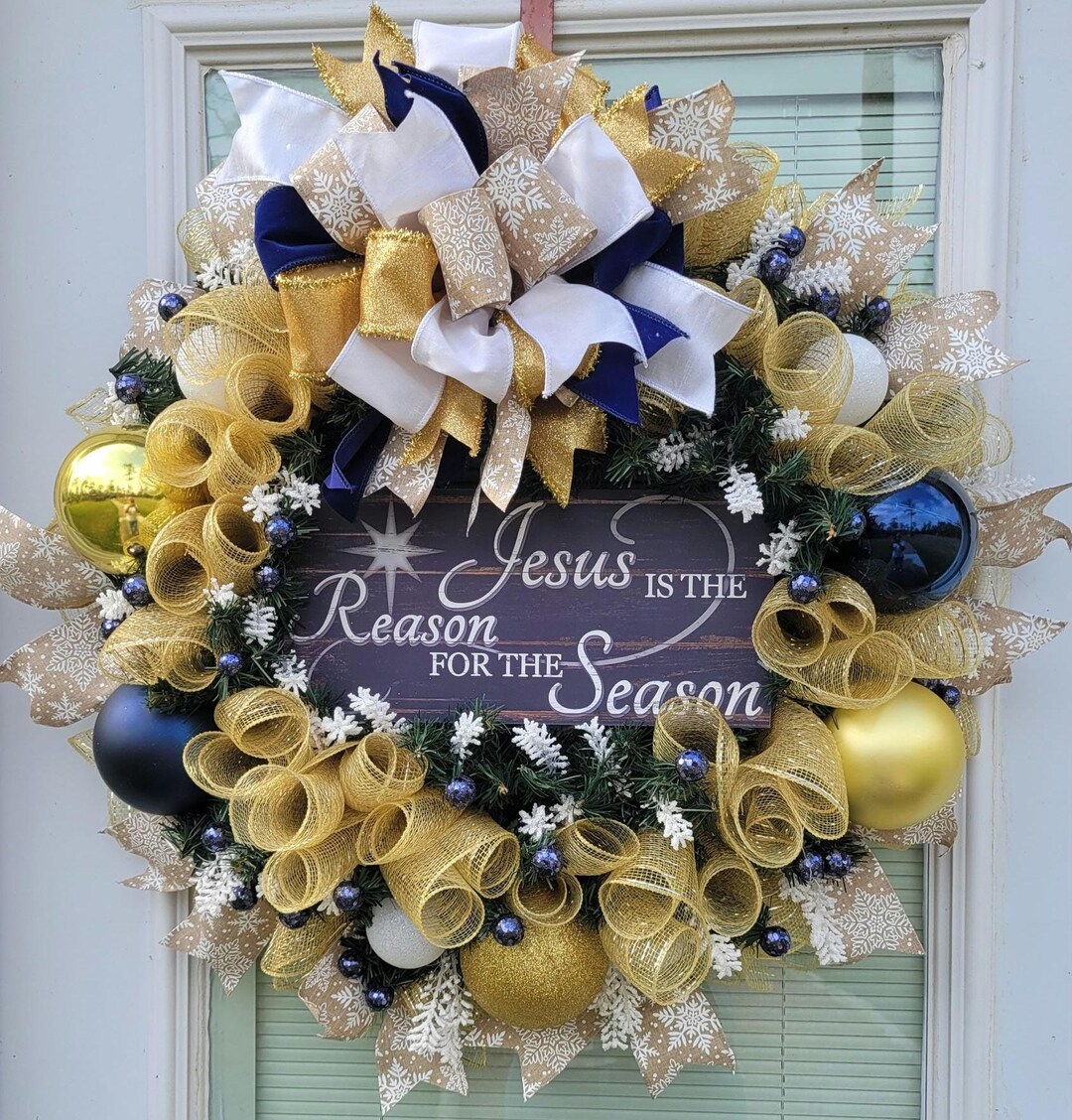 Jesus is the Reason for the Season Wreath, Christmas Wreath, Christian ...