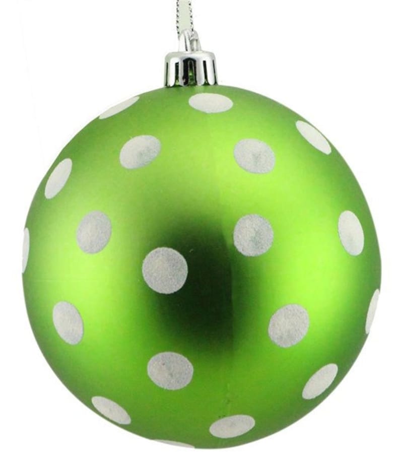 100mm Matte Lime Polka Dot Ornament - Etsy
