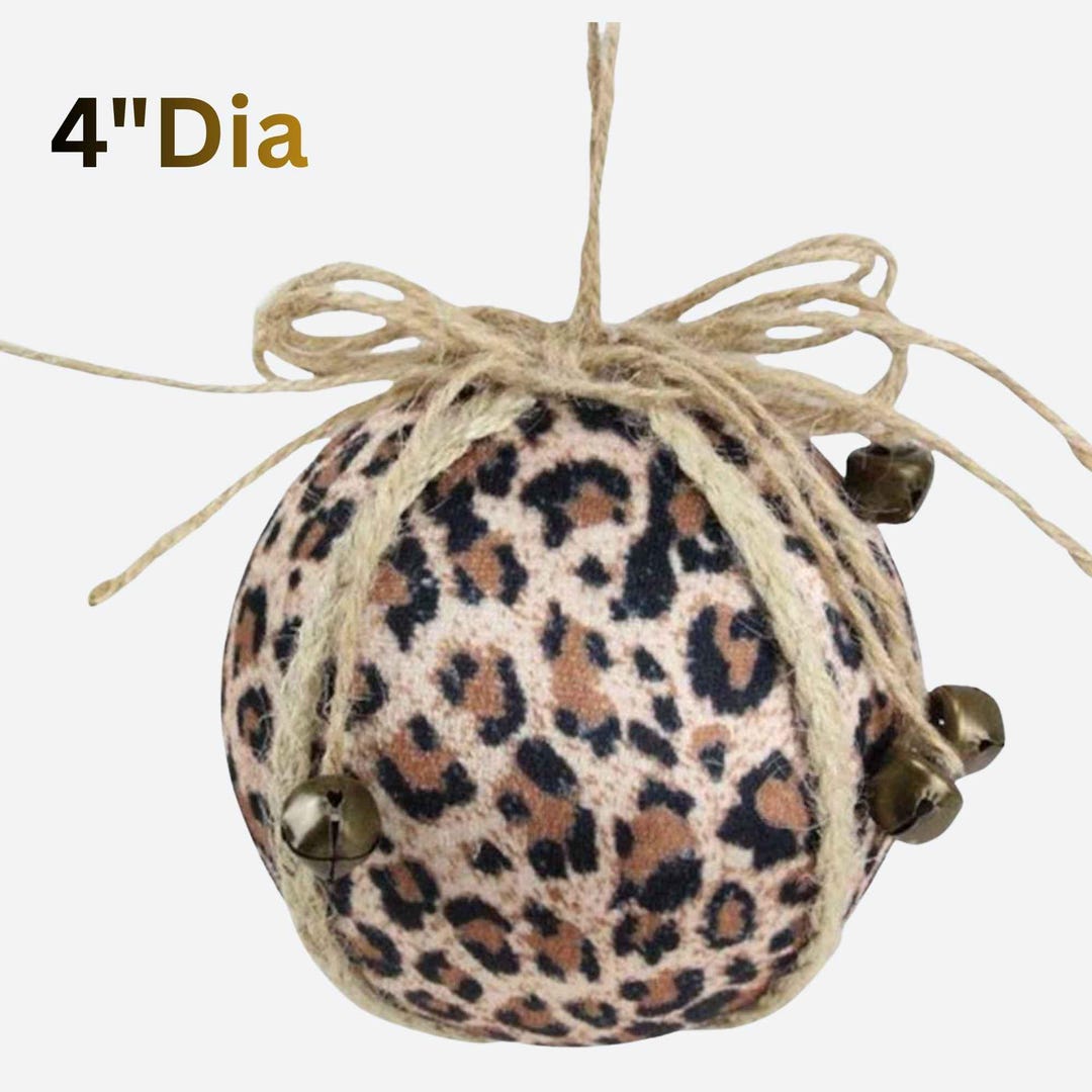 Leopard Print Fabric Ball Ornament, 4" Dia - Etsy
