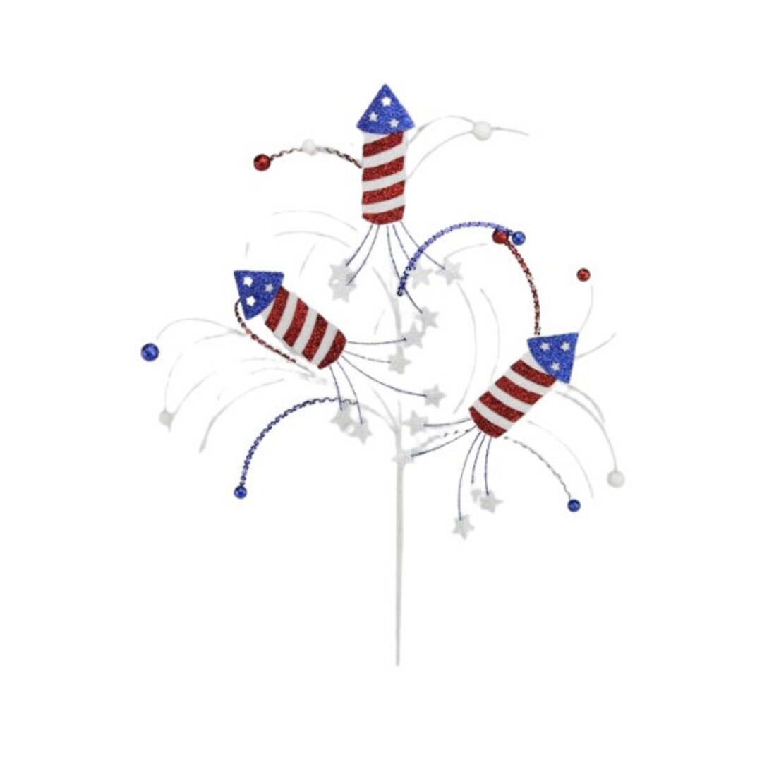 26"l Firecracker Glitter Twig Spray - Etsy