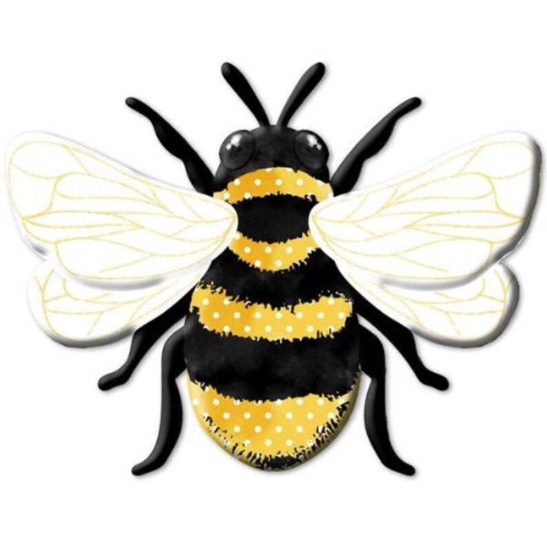 12"lx9.25"h Metal Embossed Polka Dot Bee - Etsy
