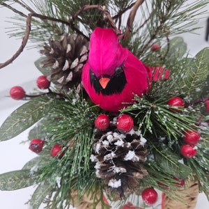 Red Bird Tree Topper, Christmas Decor, Unique Tree Topper, Red Bird ...