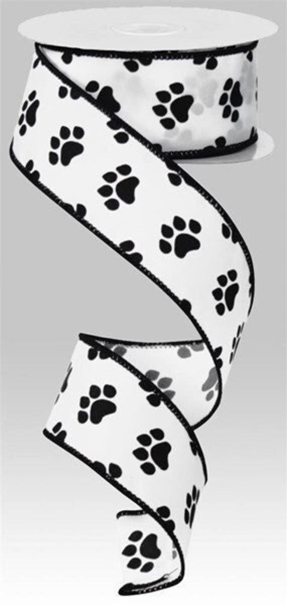 1.5x10yd Paw Print Ribbon Paw Print Ribbon Dog Ribbon | Etsy