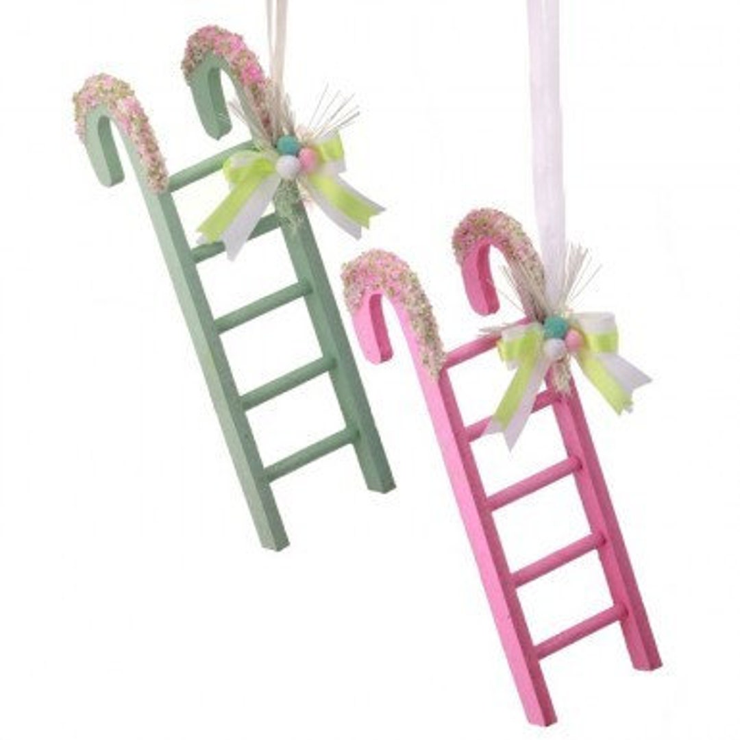 12" Deco Candy Cane Ladder Ornament - Etsy