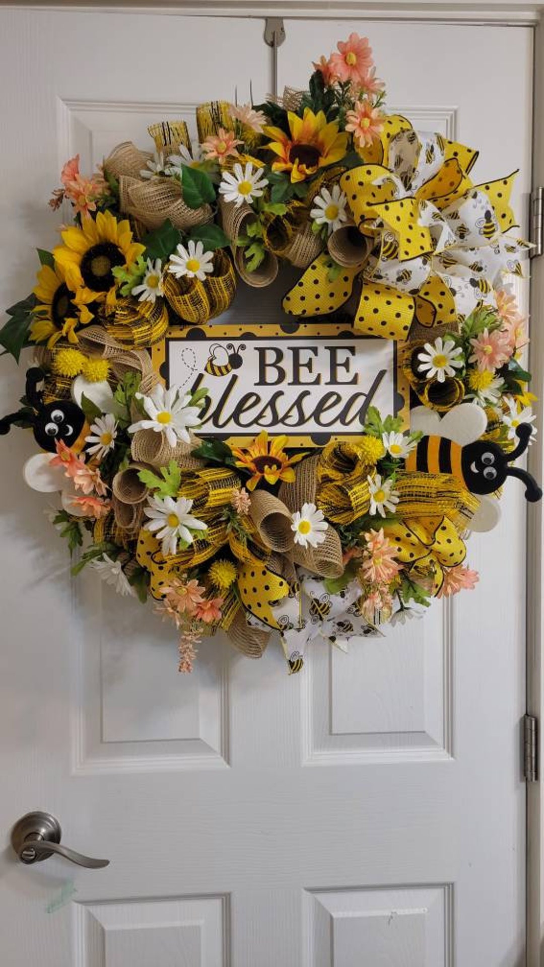 Be Blessed by This Ready to Ship One of a Kind Beautiful Bee Wreath. It ...