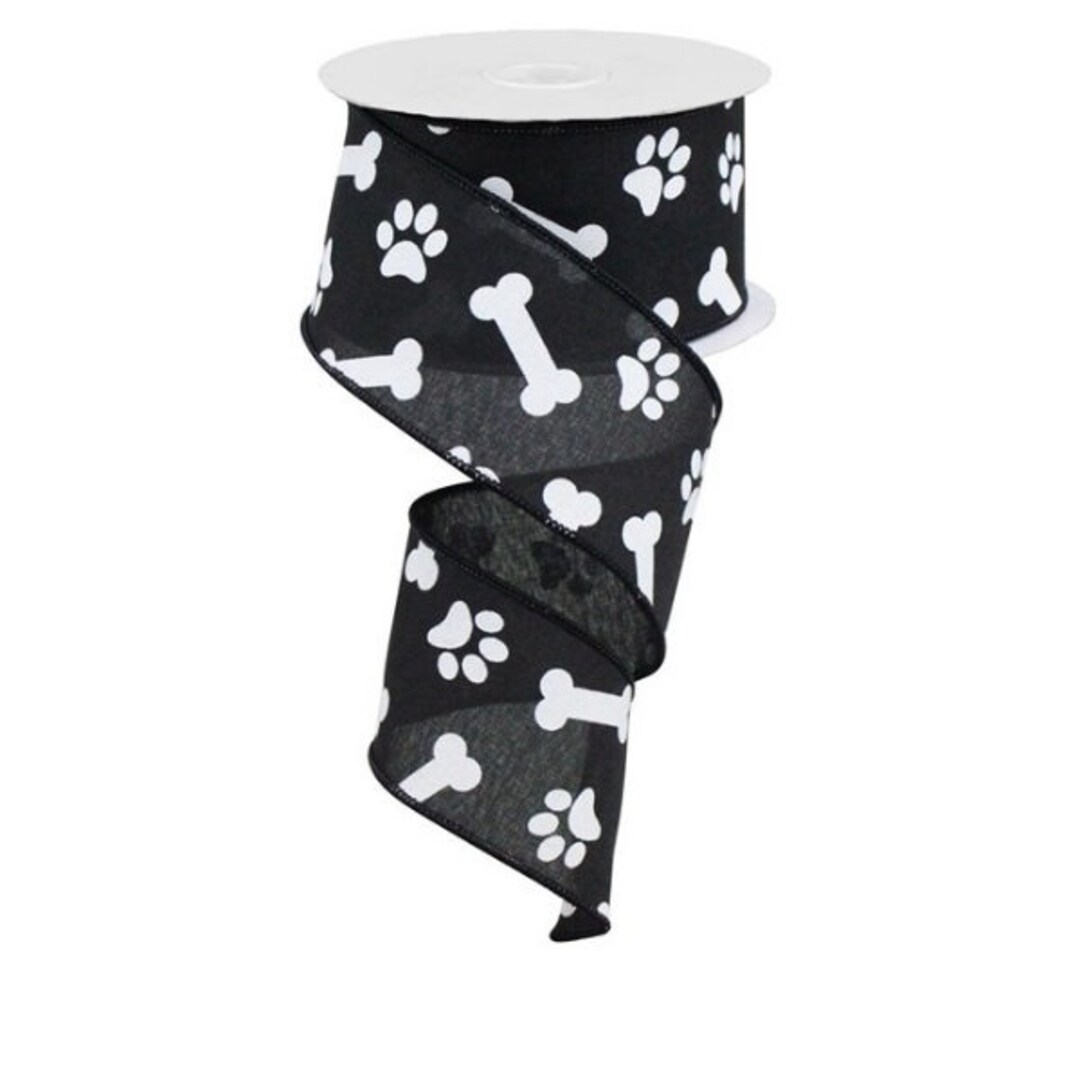 2.5″x10yd Paw Print and Bones Ribbon Paw Print Ribbon, Bones Ribbon ...